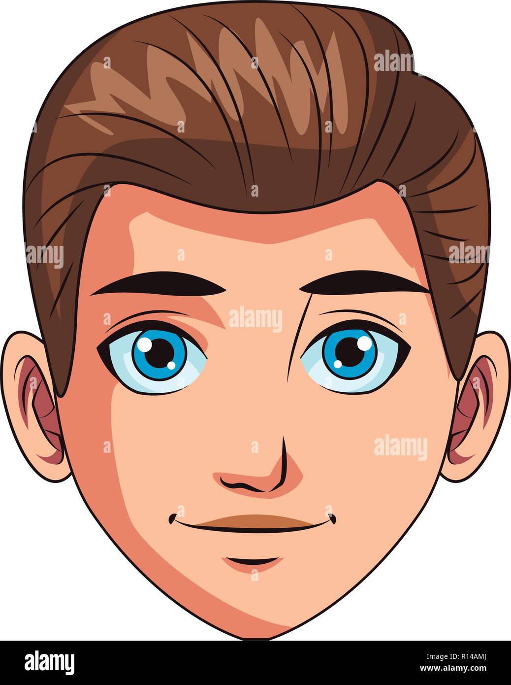 Jeune homme visage cartoon Image Vectorielle Stock - Alamy