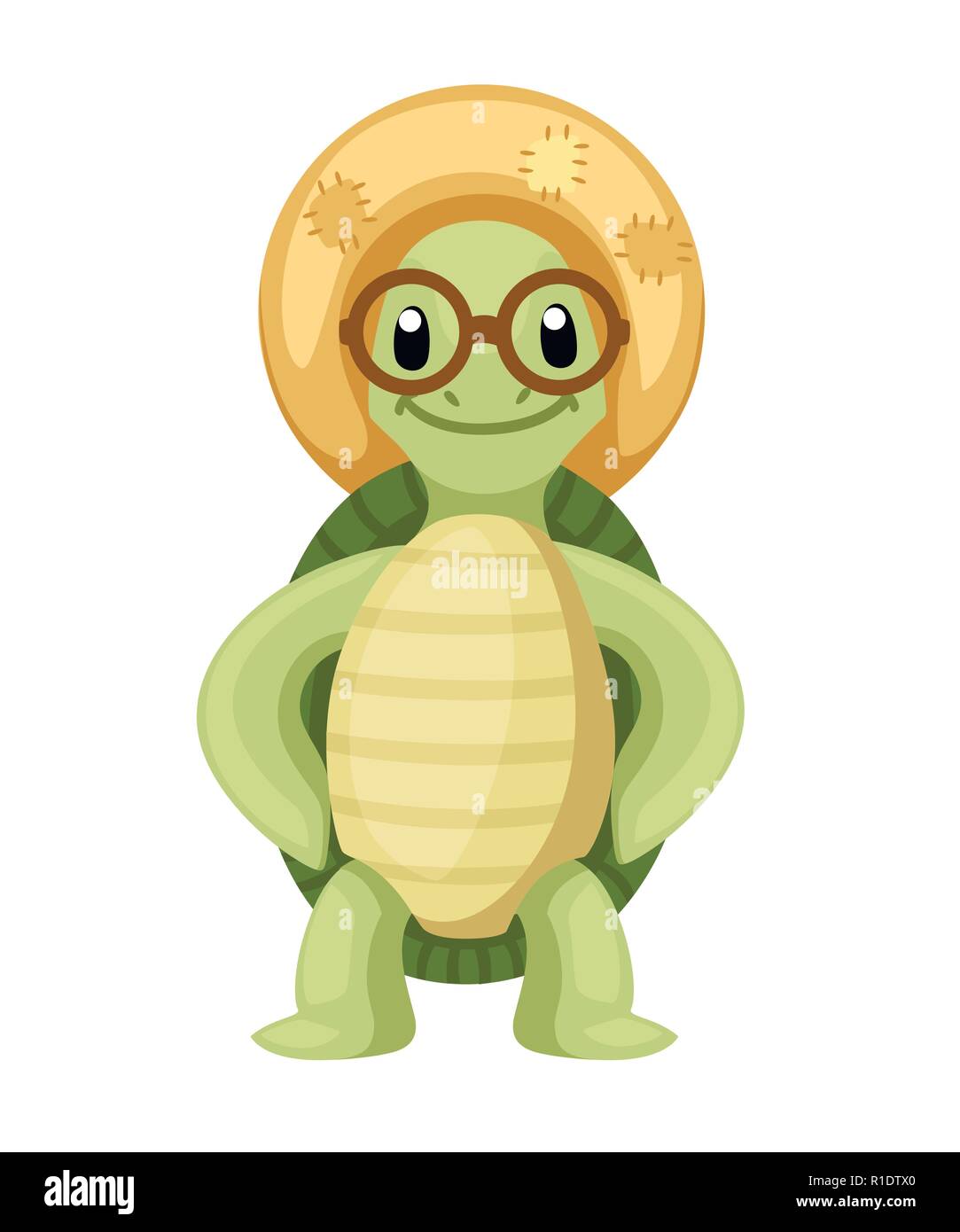Happy cute turtle stand avec sourire. Cartoon character design ...