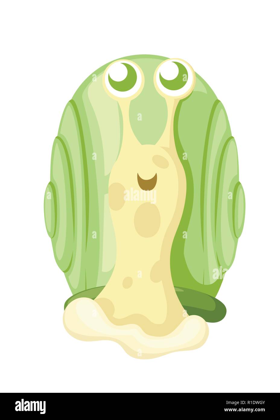 Escargot de mer mignon. Cartoon character design. Escargot jaune rose ...