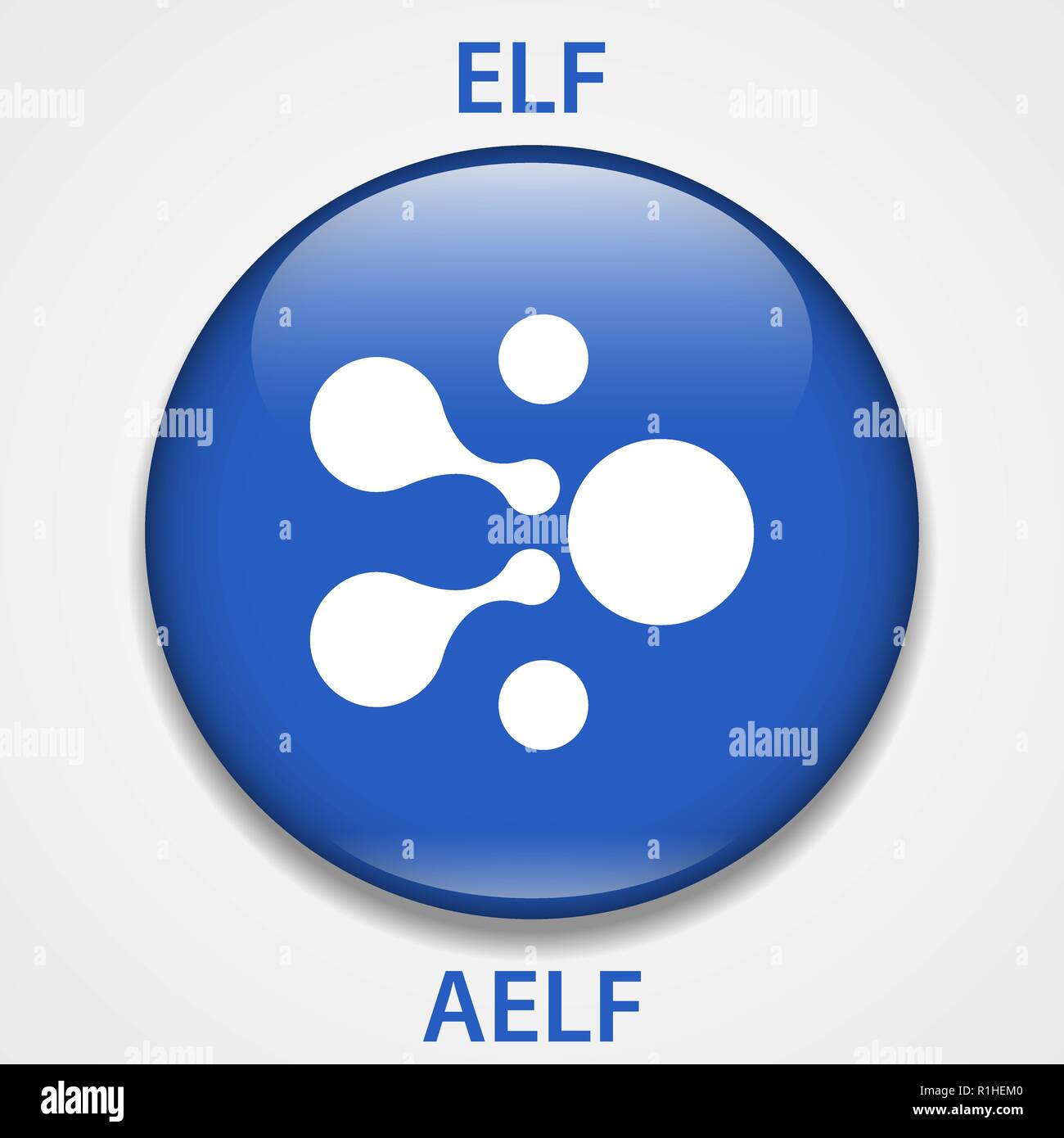 AELF Coin cryptocurrency blockchain icône. L'argent électronique ...