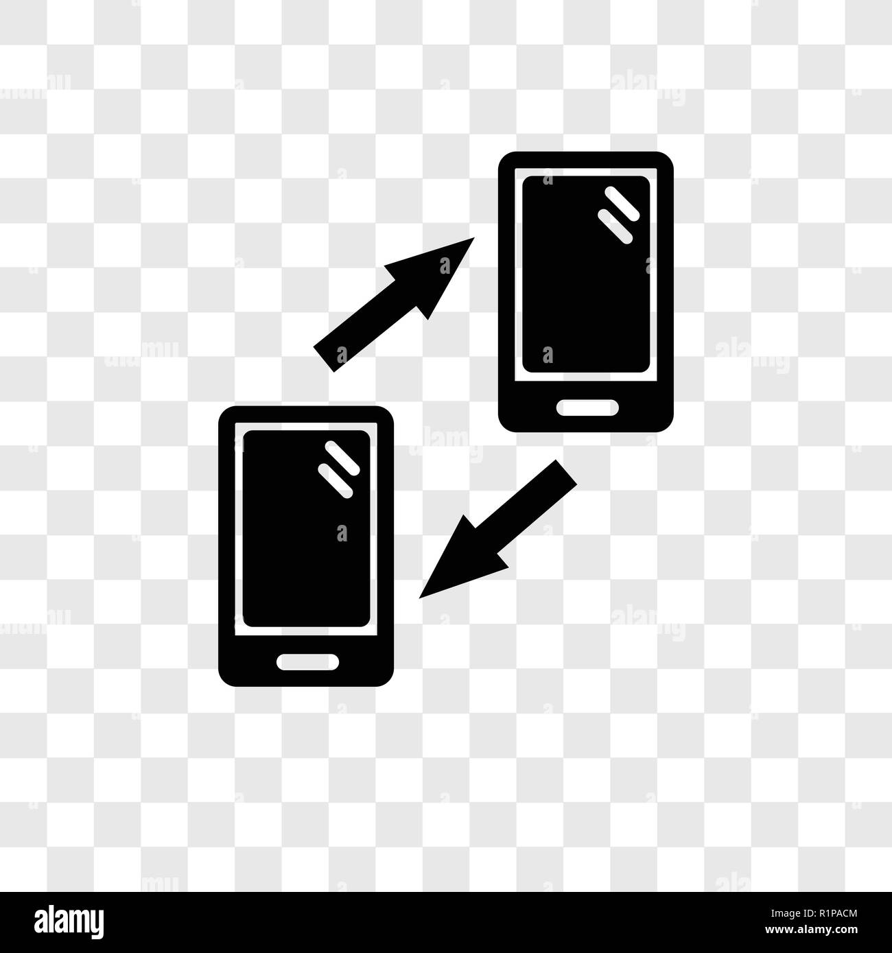 Icône vecteur synchronisation isolé sur fond transparent, la ...