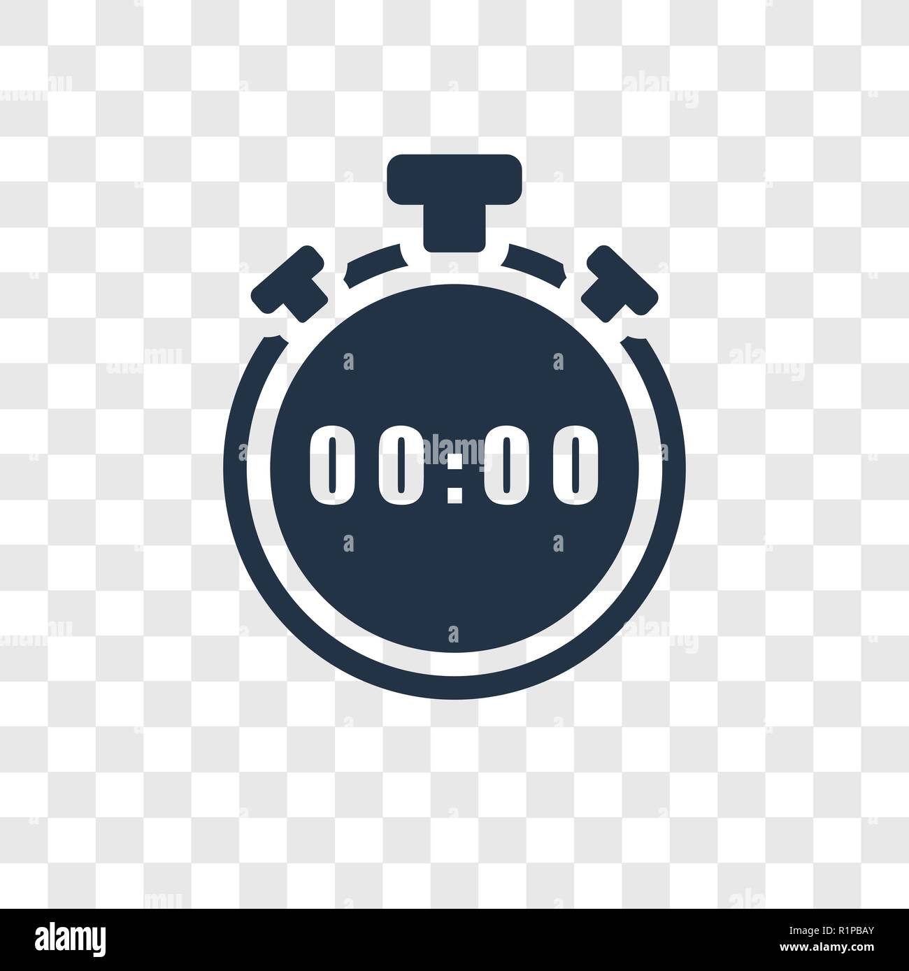 Chronomètre icône vecteur isolé sur fond transparent, chronomètre ...