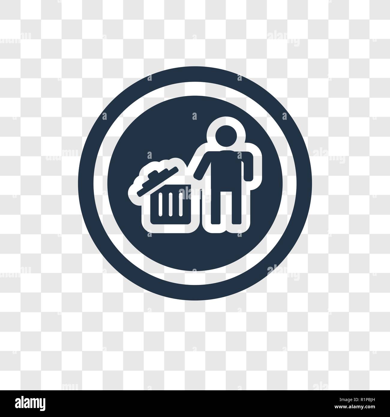 Corbeille icône vecteur isolé sur fond transparent, la transparence ...