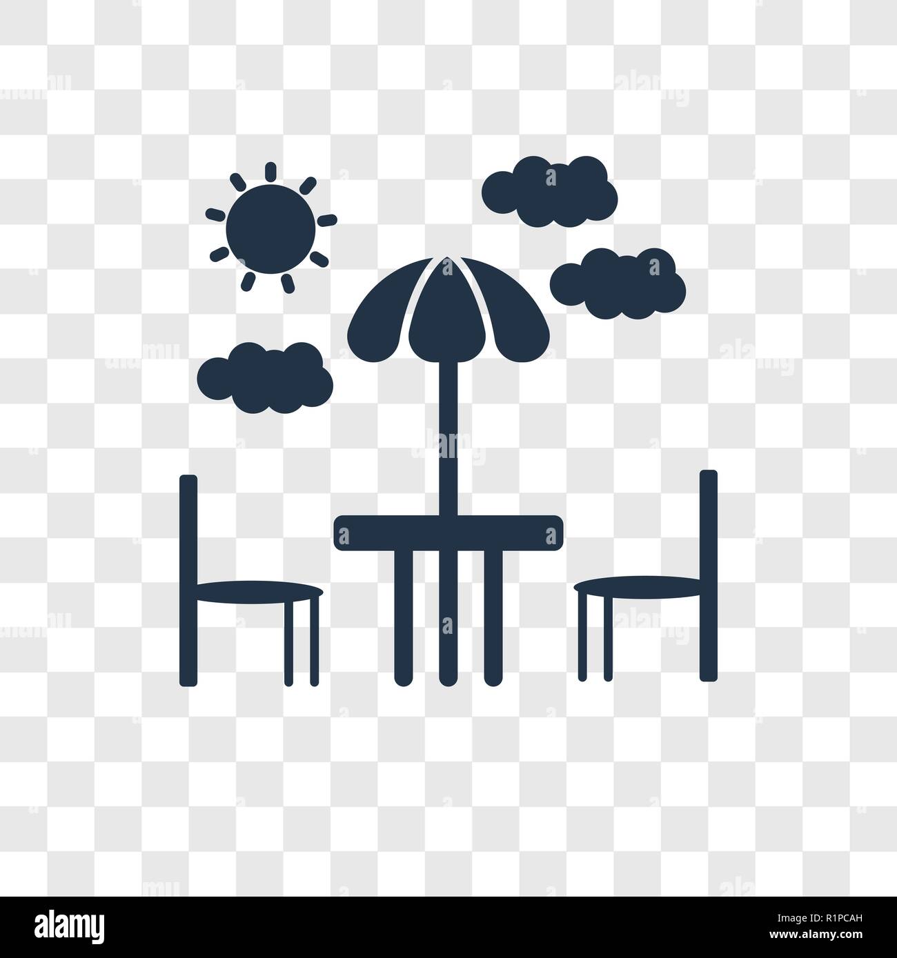 Icône vecteur terrasse isolé sur fond transparent, Terrasse ...