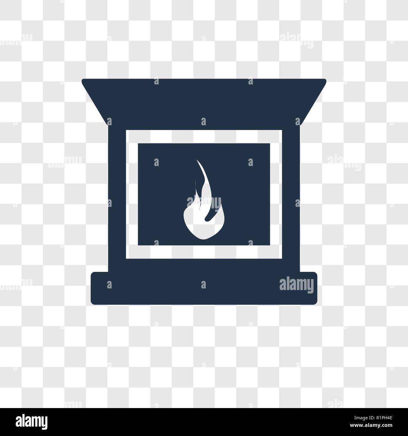 Icône vecteur cheminée isolé sur fond transparent, cheminée ...