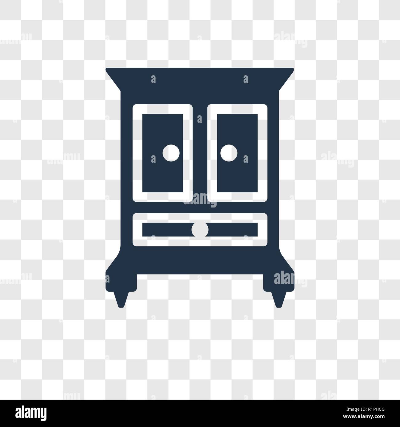 Armoire vector icon isolé sur fond transparent, armoire transparence ...
