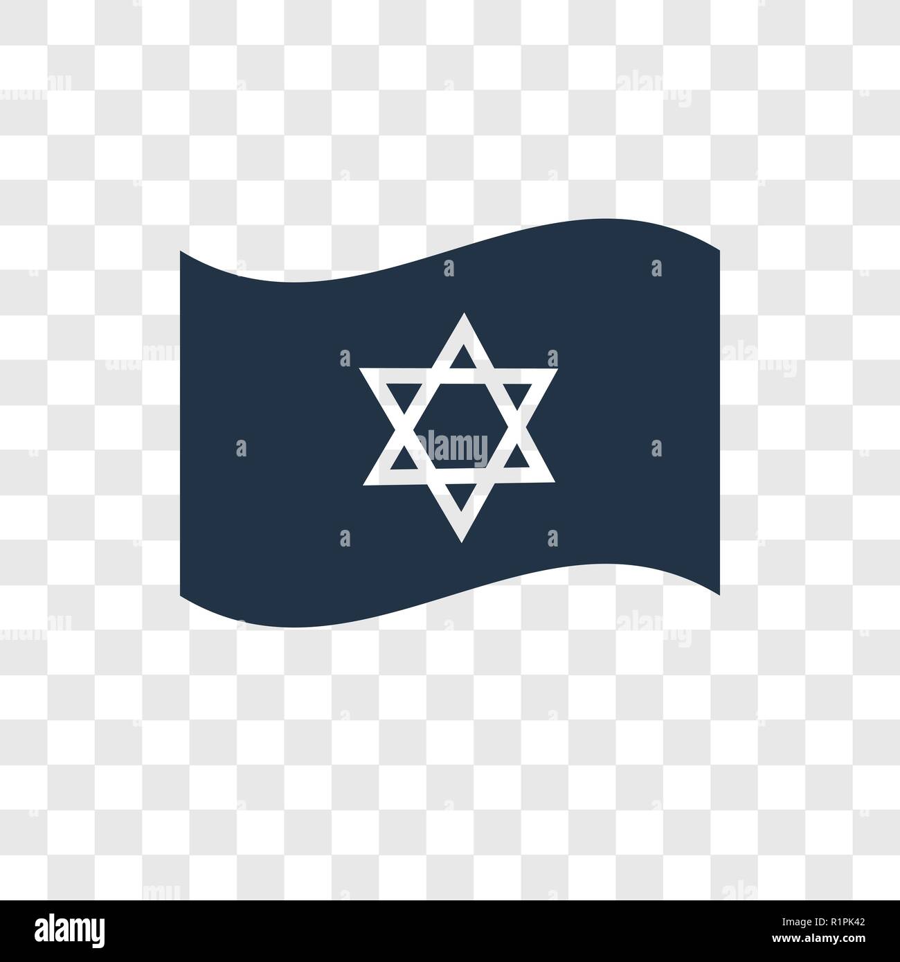 Icône vecteur Drapeau Israël isolé sur fond transparent, la ...