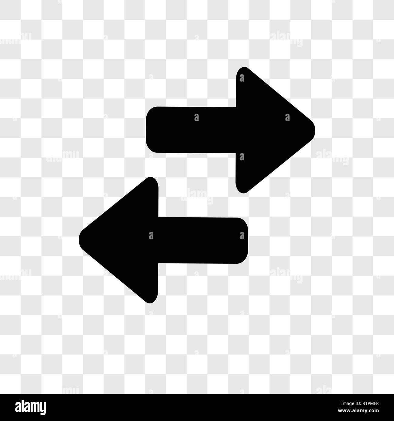 Icône vecteur de transfert isolé sur fond transparent, la transparence ...