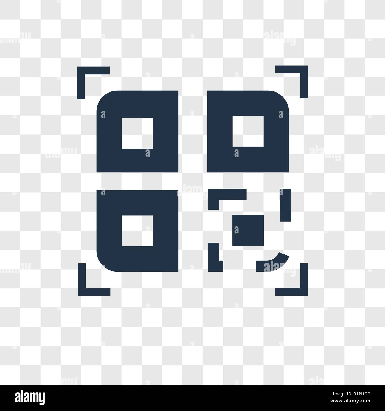 Qr code icône vecteur isolé sur fond transparent, QR code transparence ...
