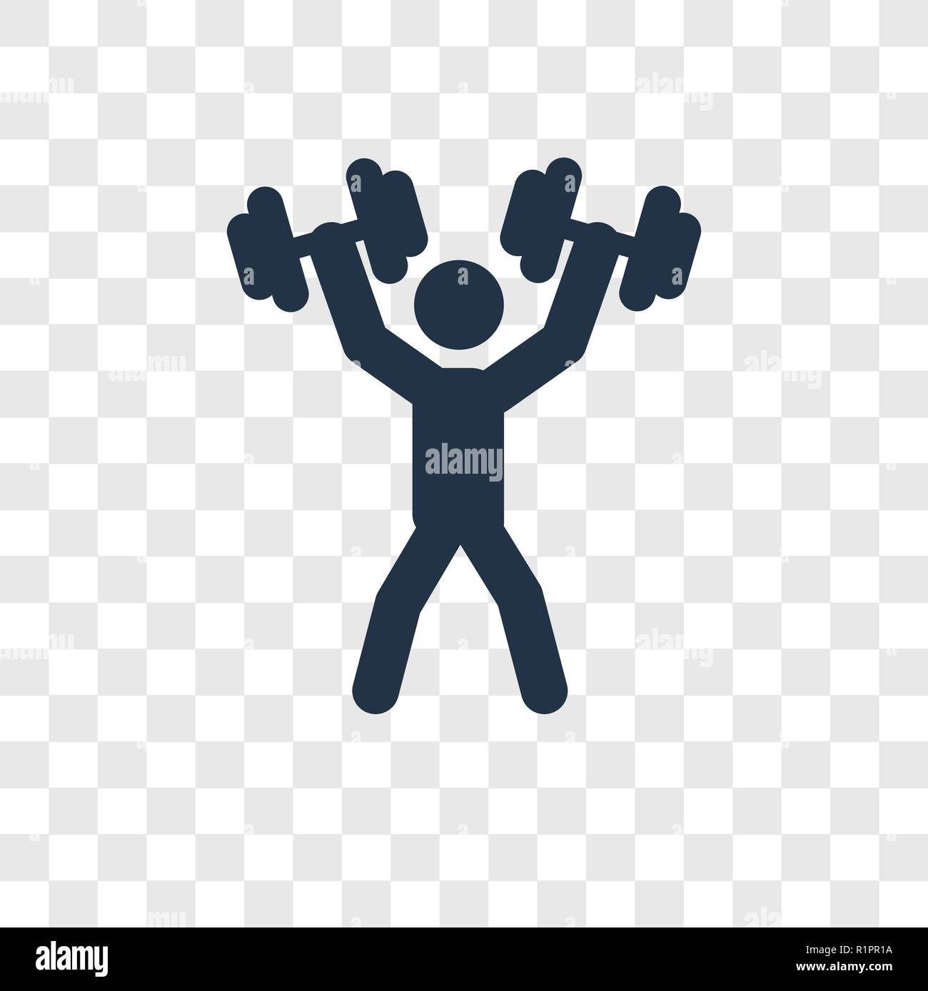 Icône vecteur haltérophile isolé sur fond transparent, la transparence ...