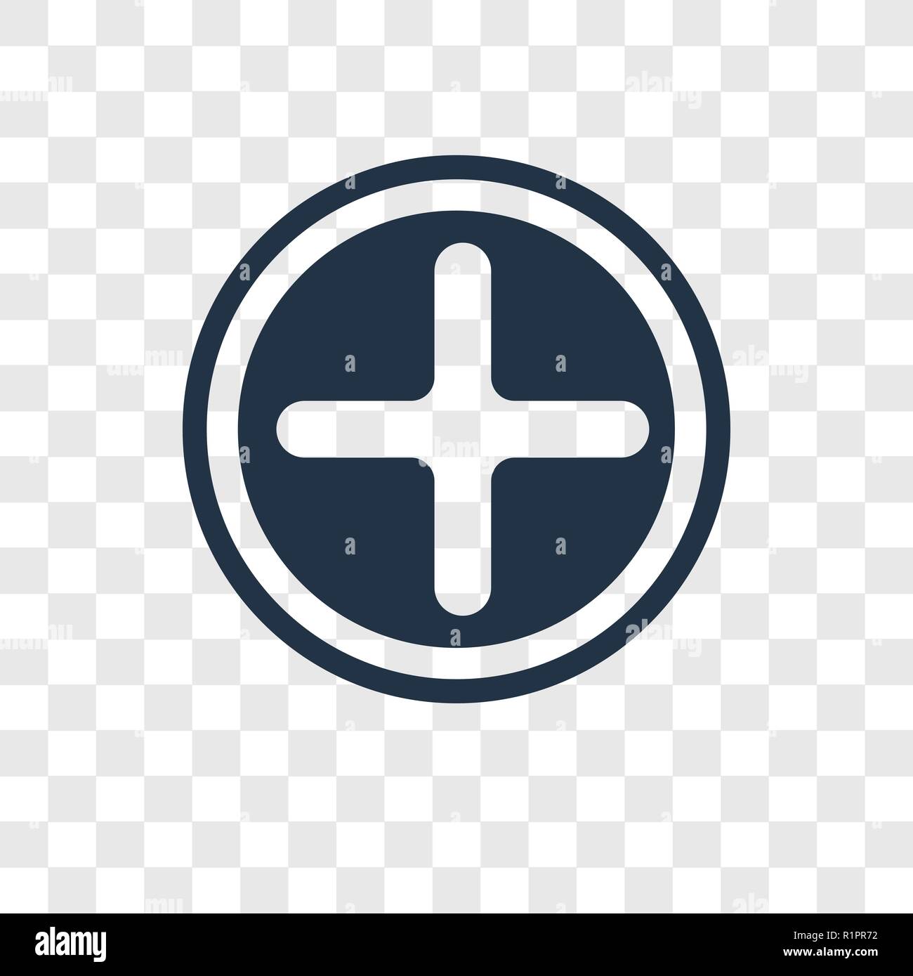 Bouton Plus icône vecteur isolé sur fond transparent, bouton Plus ...