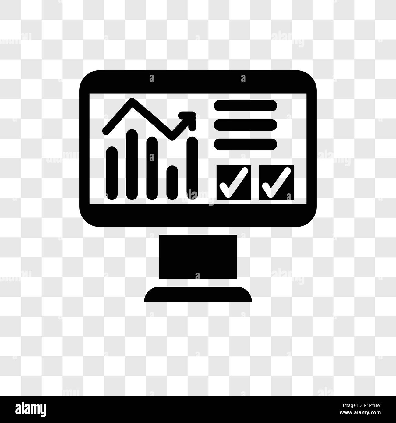 Analyse des données l'icône vecteur isolé sur fond transparent, la ...