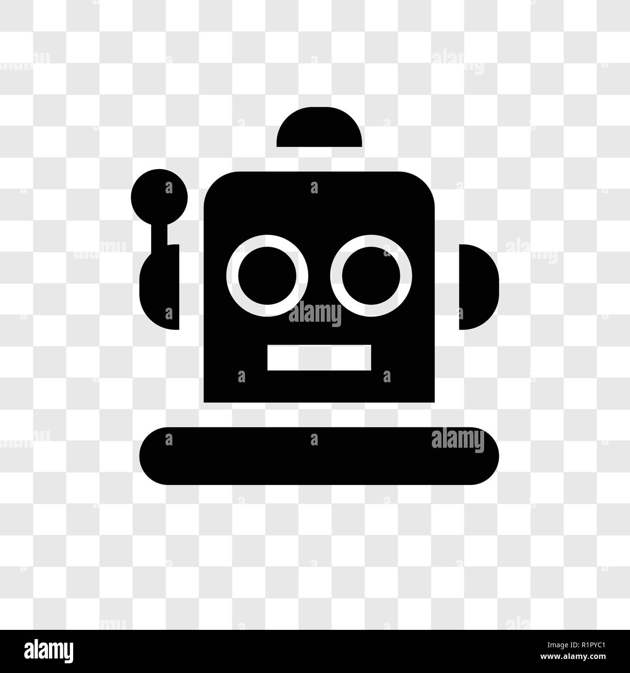Icône vecteur Robot isolé sur fond transparent, la transparence du ...