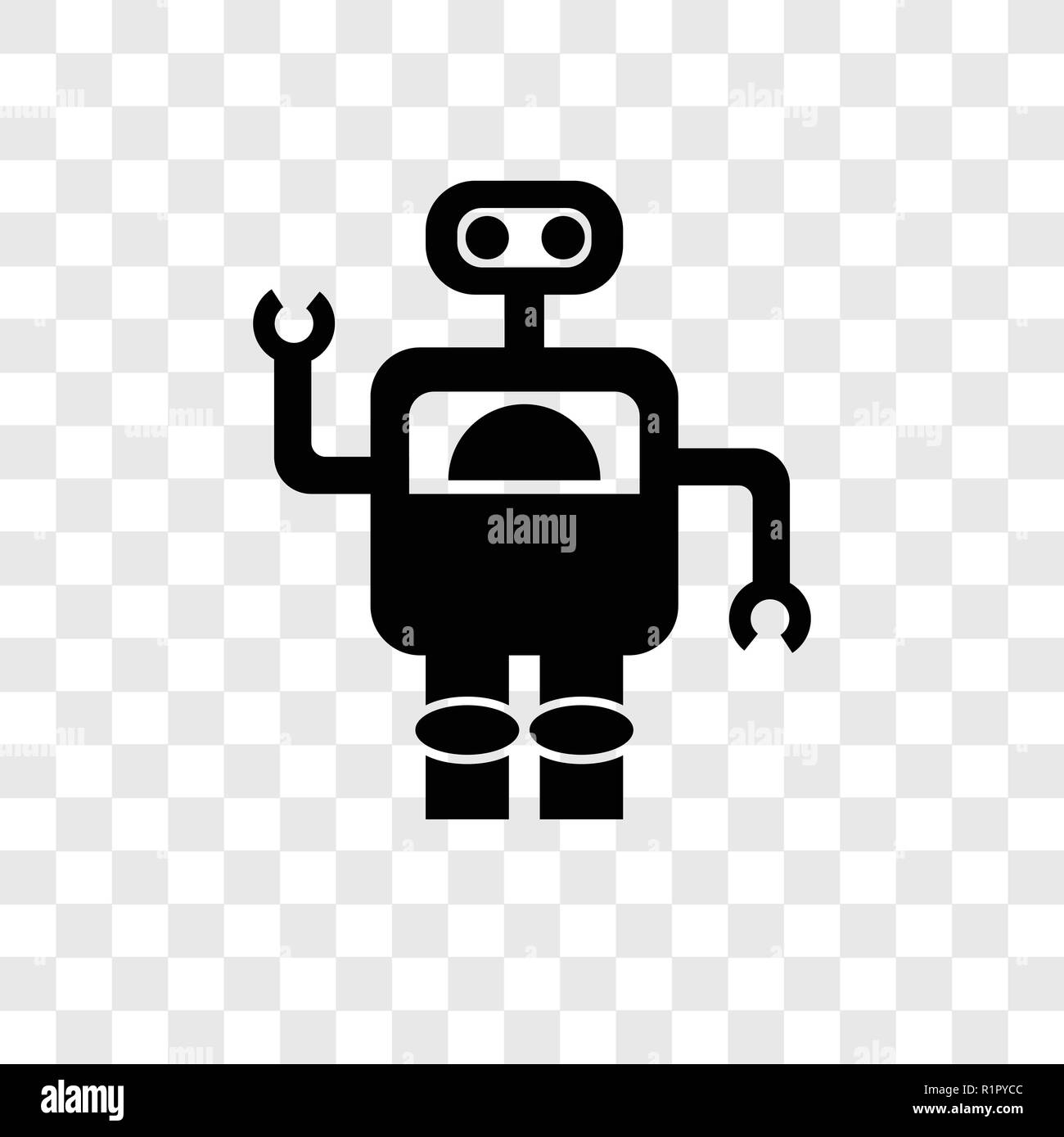 Icône vecteur Robot isolé sur fond transparent, la transparence du ...