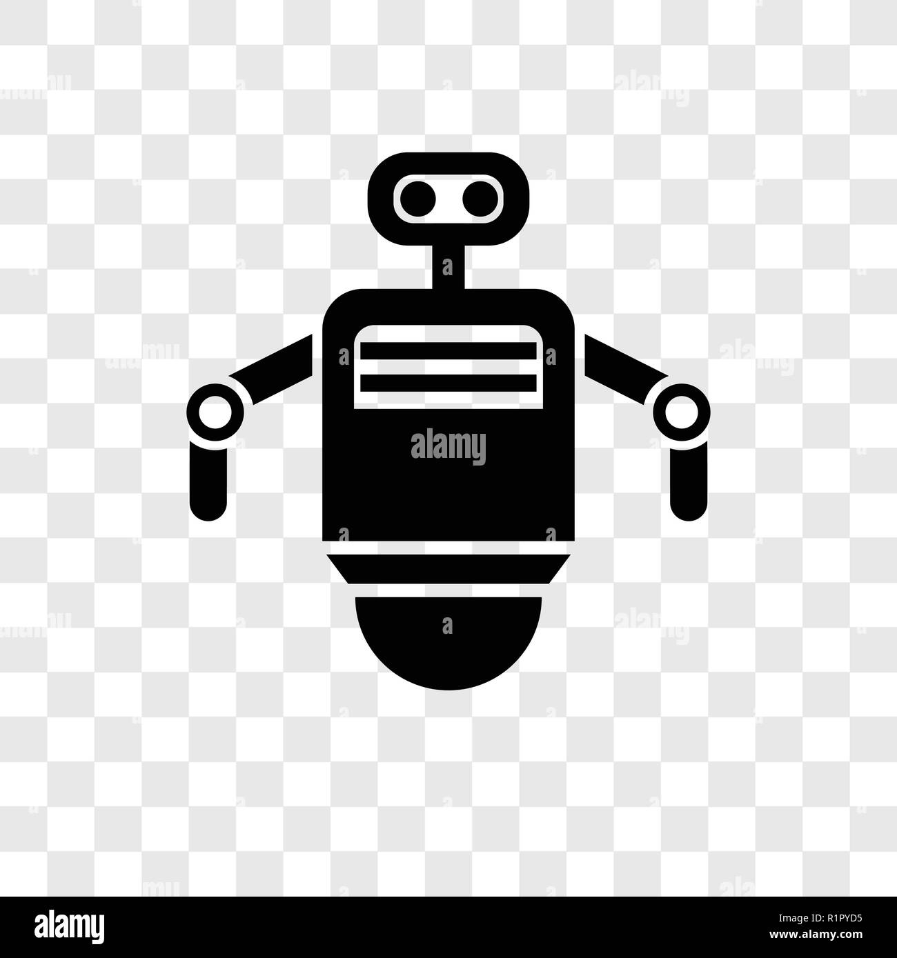 Icône vecteur Robot isolé sur fond transparent, la transparence du ...