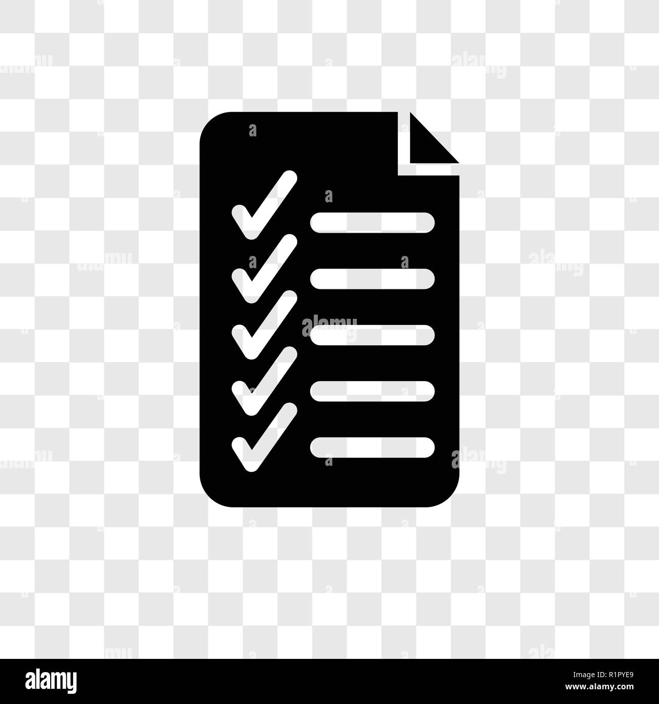 Check list vector icon isolé sur fond transparent, vérifier la ...