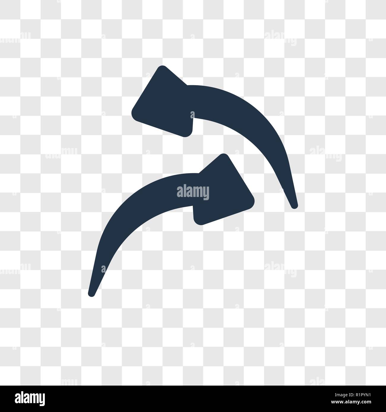 Icône vecteur inverse isolé sur fond transparent, Inverser la ...