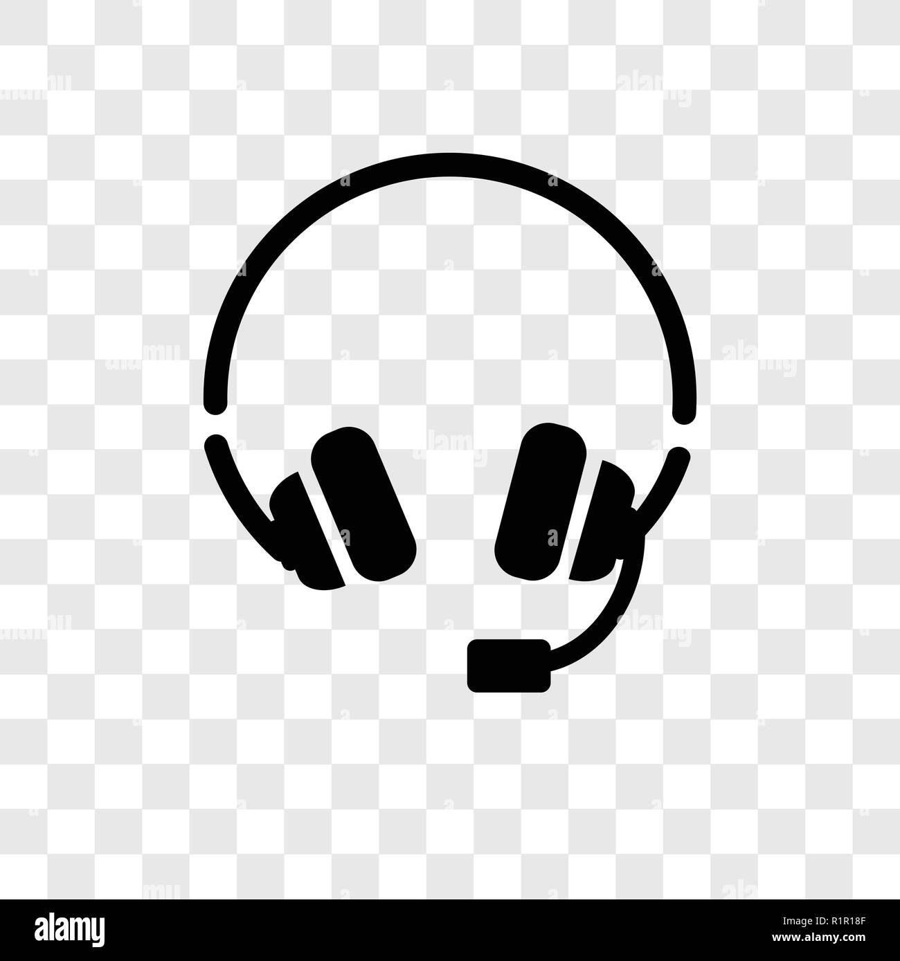 Icône vecteur casque isolé sur fond transparent, la transparence casque ...