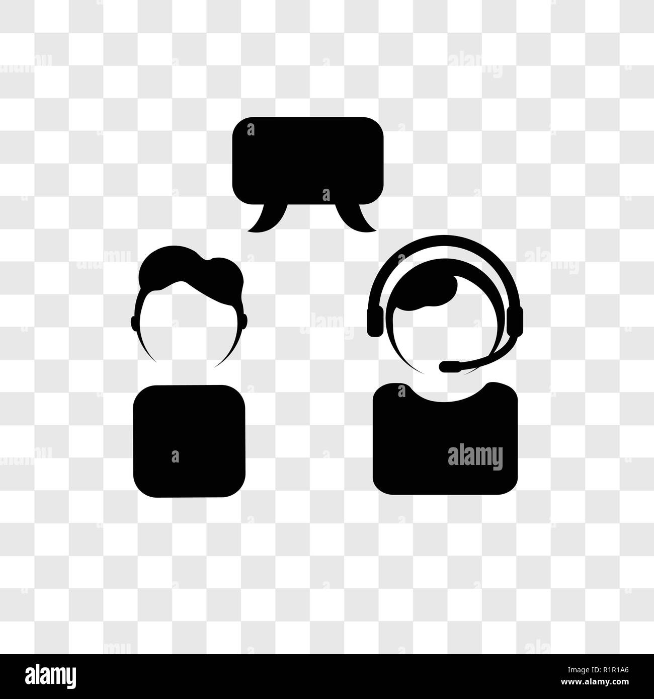 Service client icône vecteur isolé sur fond transparent, le service à ...