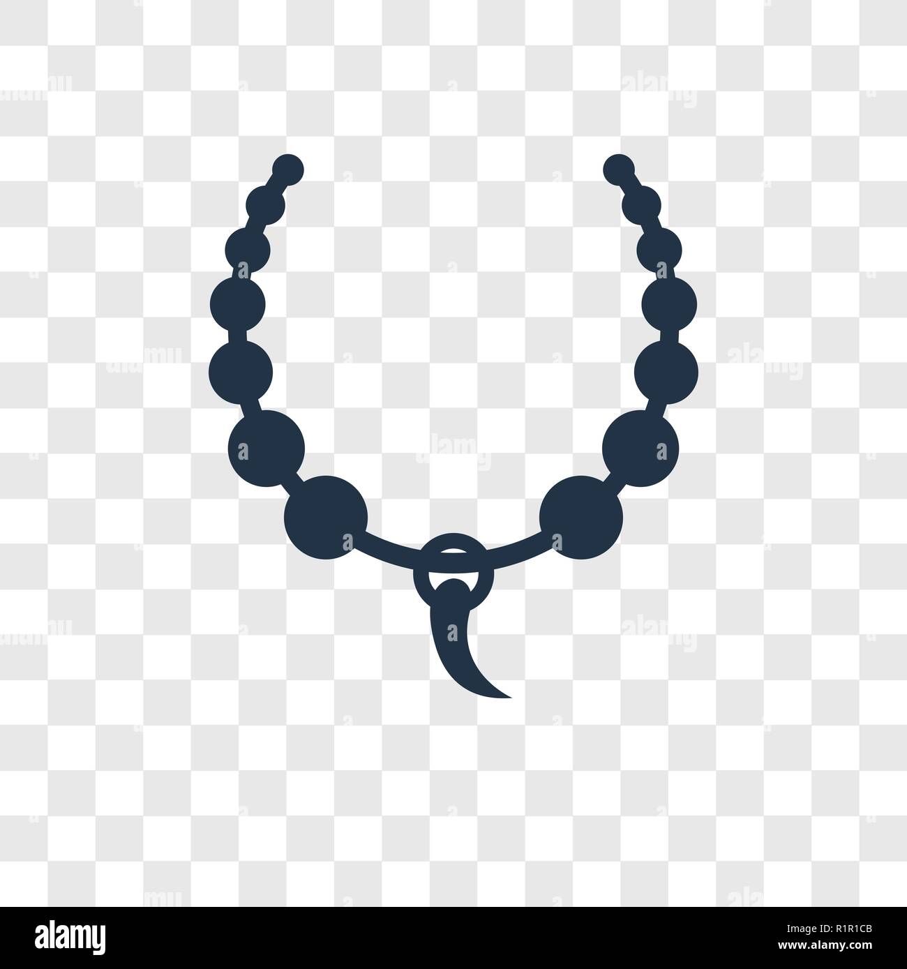 Icône vecteur collier isolé sur fond transparent, Collier transparence ...