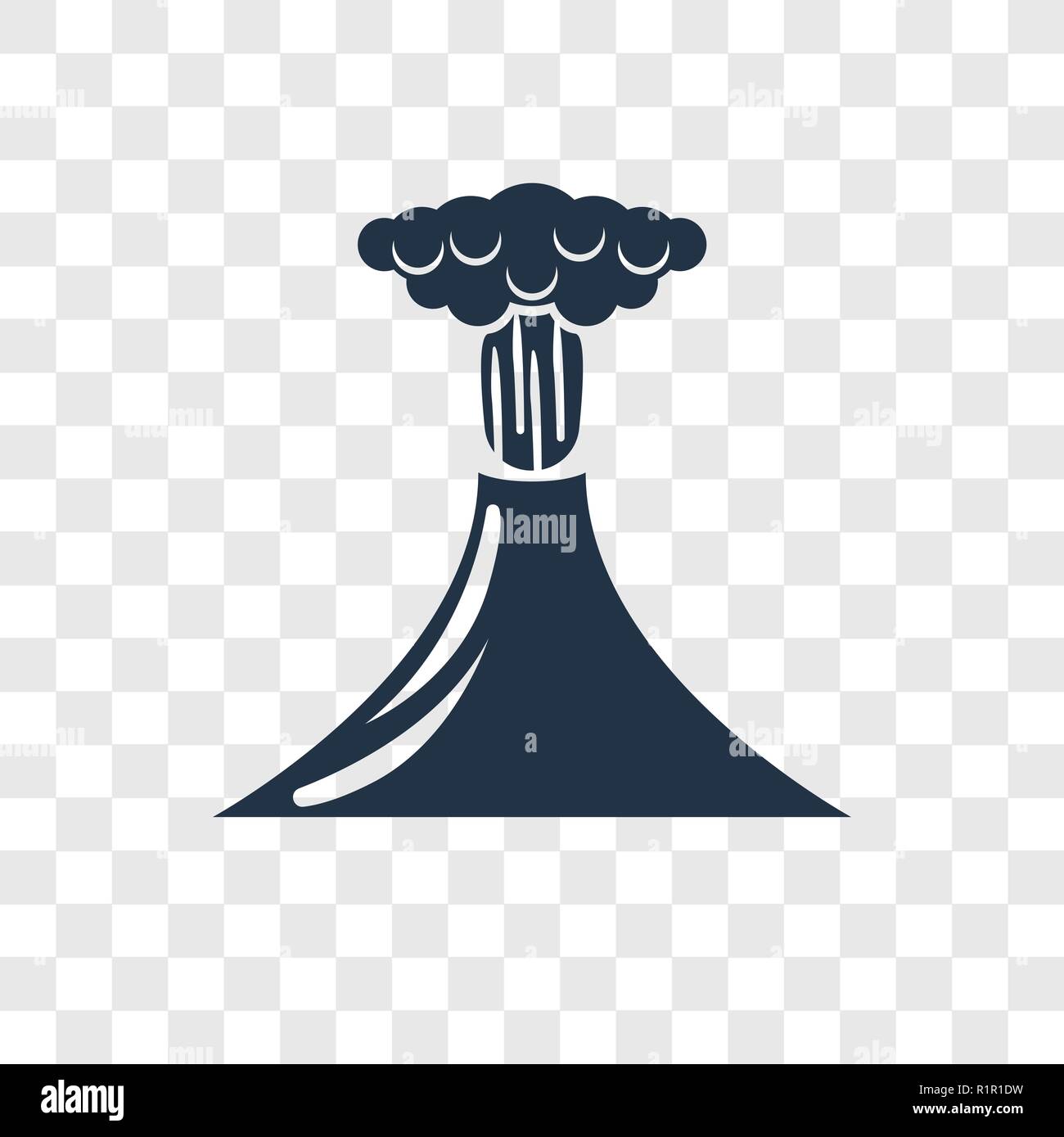 Icône vecteur volcan isolé sur fond transparent, la transparence du ...