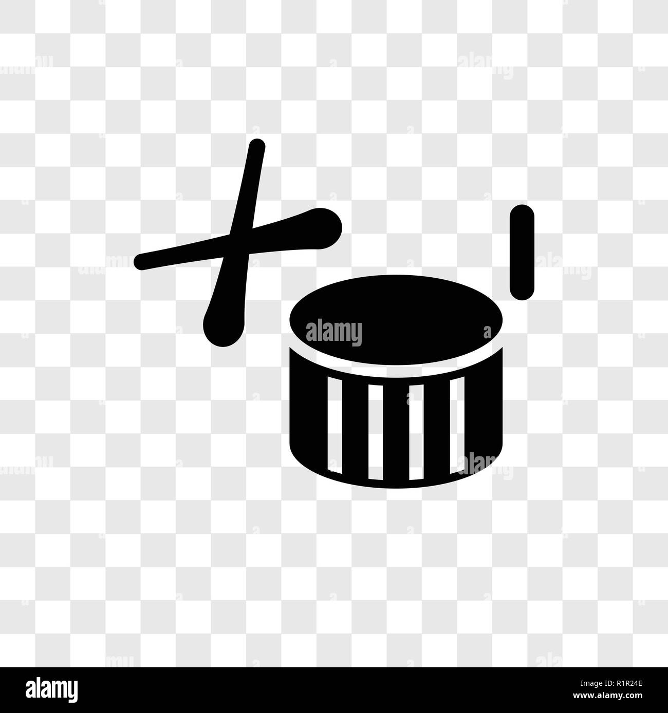 Icône vecteur tambour isolé sur fond transparent, la transparence du ...