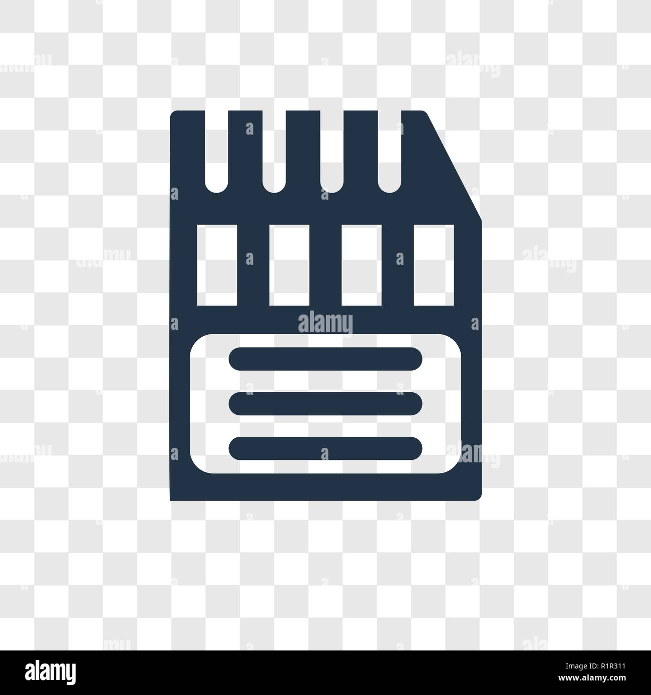 Carte mémoire icône vecteur isolé sur fond transparent, carte de ...