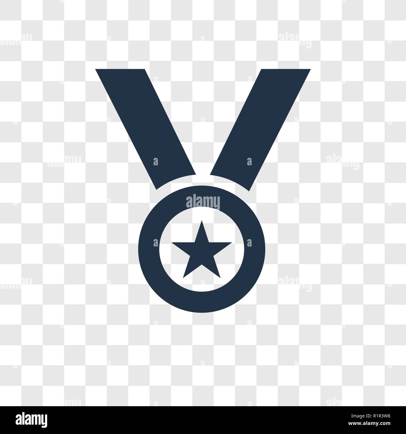 Icône vecteur médaille isolé sur fond transparent, Médaille de la ...