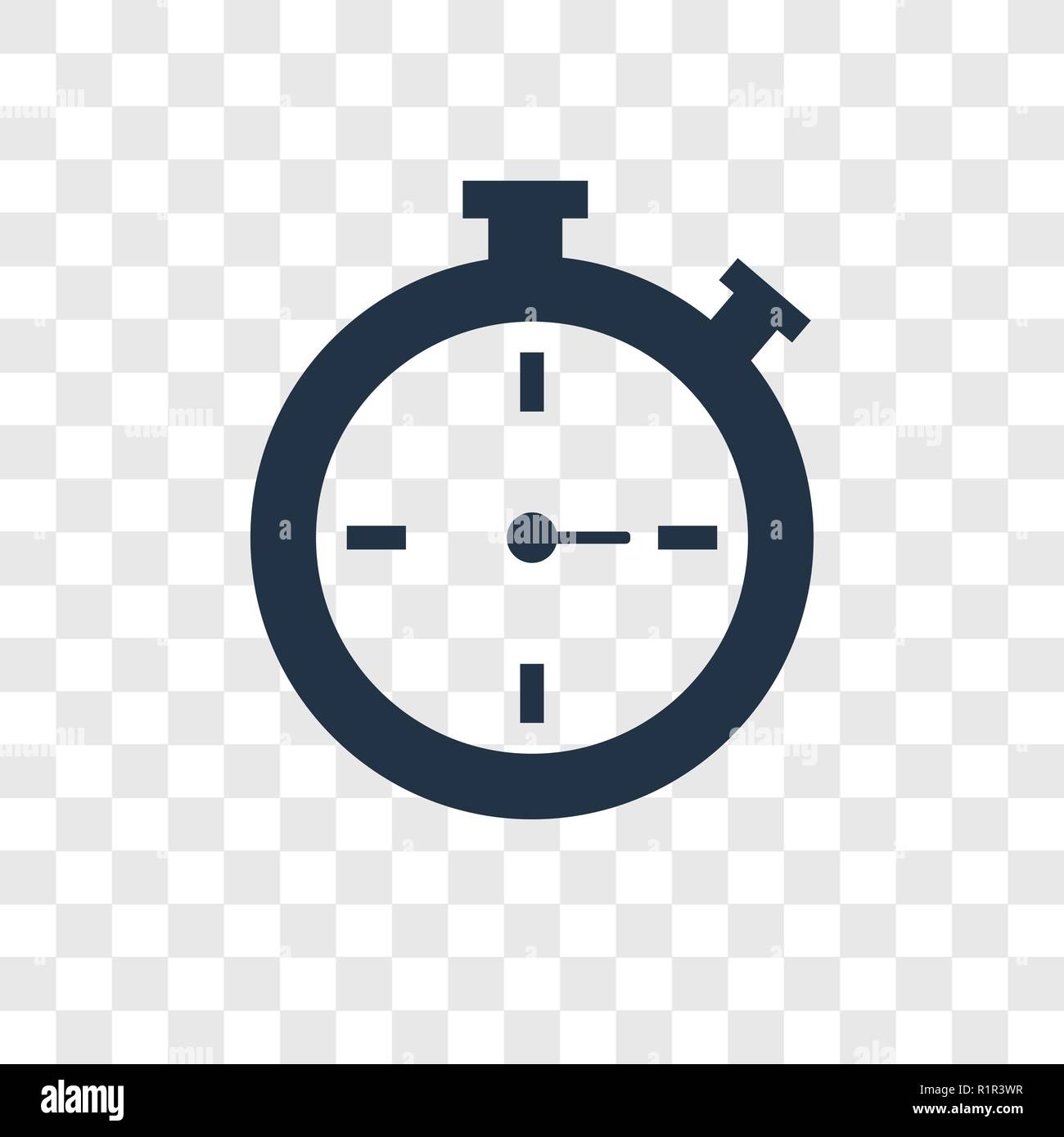 Chronomètre icône vecteur isolé sur fond transparent, chronomètre ...