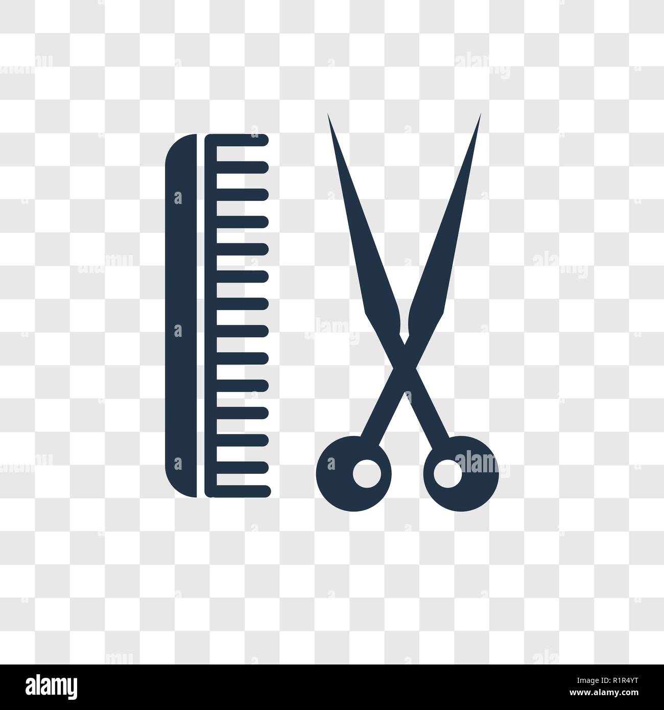 Coiffure icône vecteur isolé sur fond transparent, coiffure ...