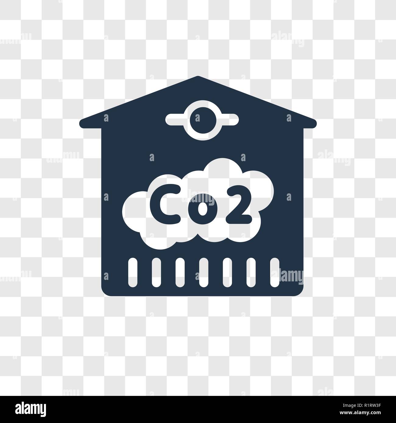 Icône vecteur Co2 isolé sur fond transparent, Co2 concept logo ...