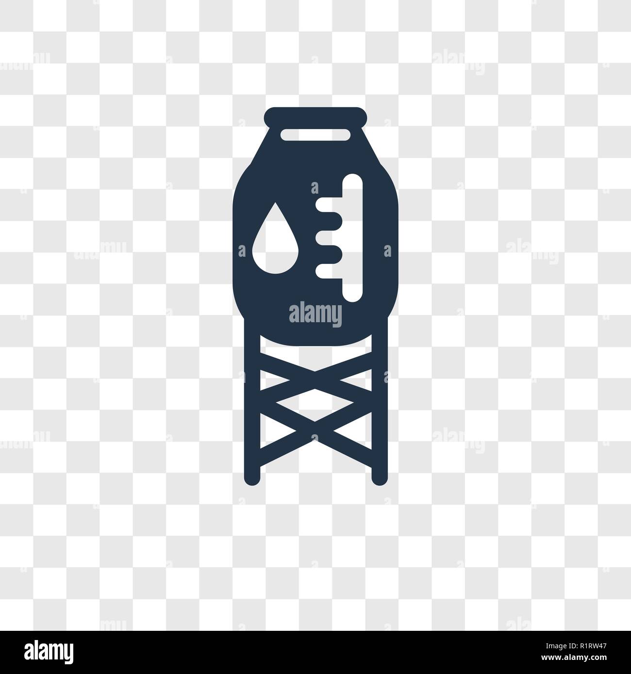 Icône vecteur du réservoir d'eau isolé sur fond transparent, réservoir ...