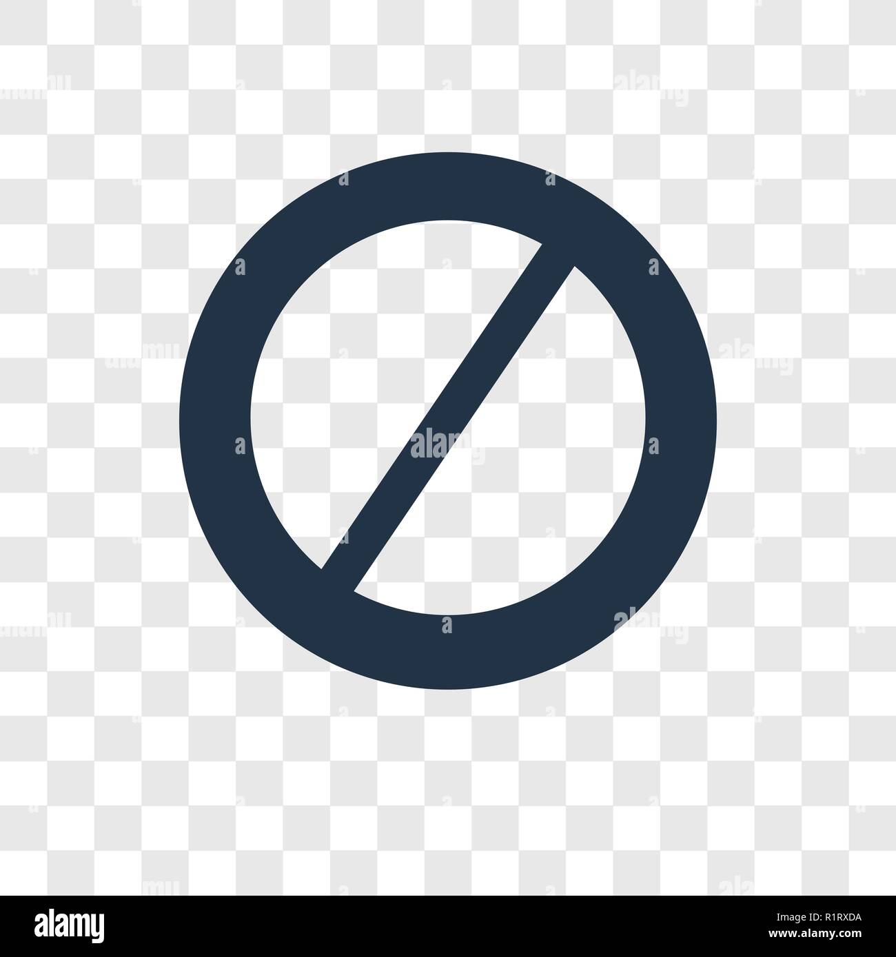 Interdit l'icône vecteur isolé sur fond transparent, interdit la ...