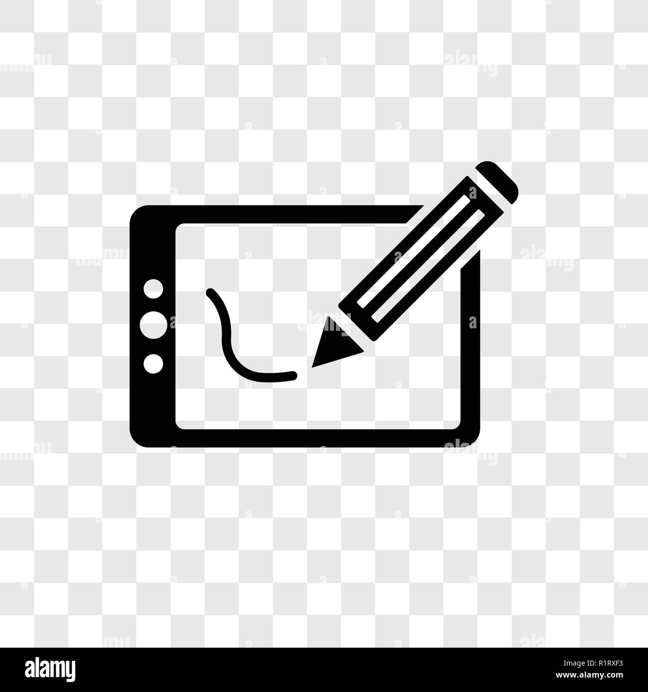 Tablette graphique icône vecteur isolé sur fond transparent, tablette ...