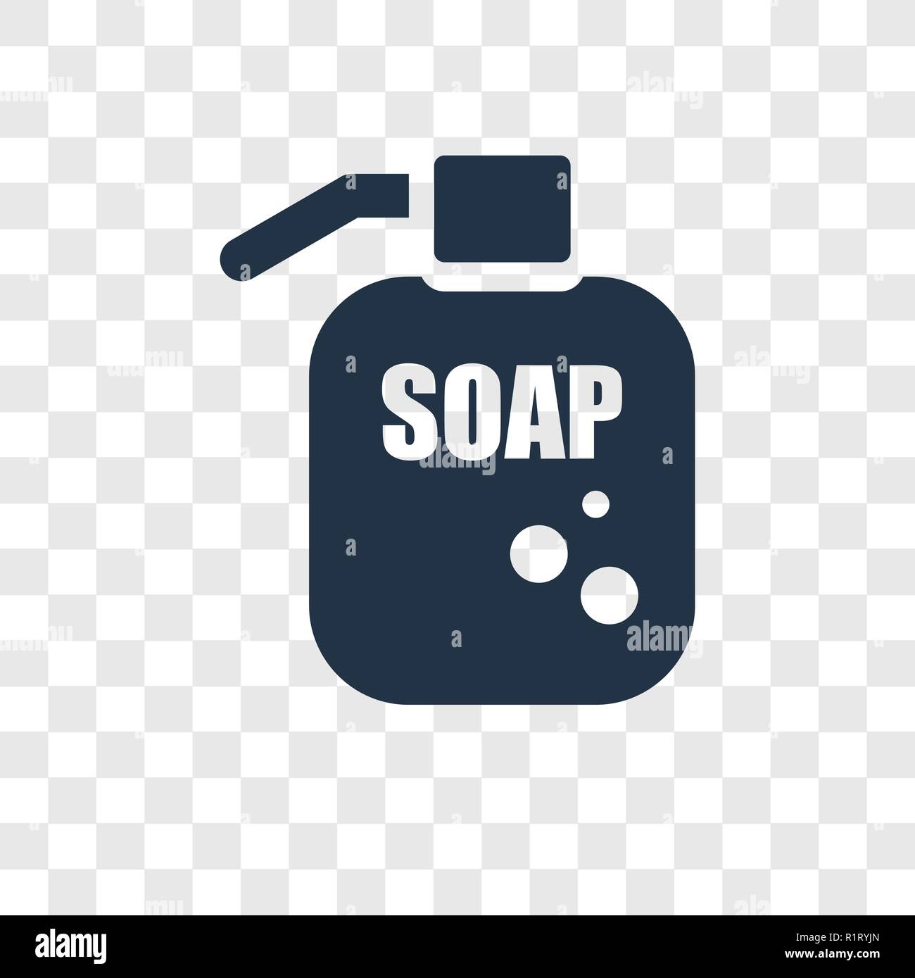 Icône vecteur savon liquide isolé sur fond transparent, la transparence ...