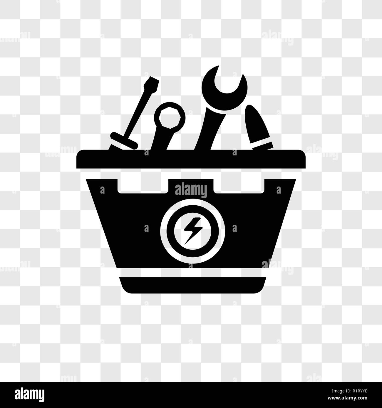 Icône vecteur Boîte à outils isolé sur fond transparent, la Boîte à ...