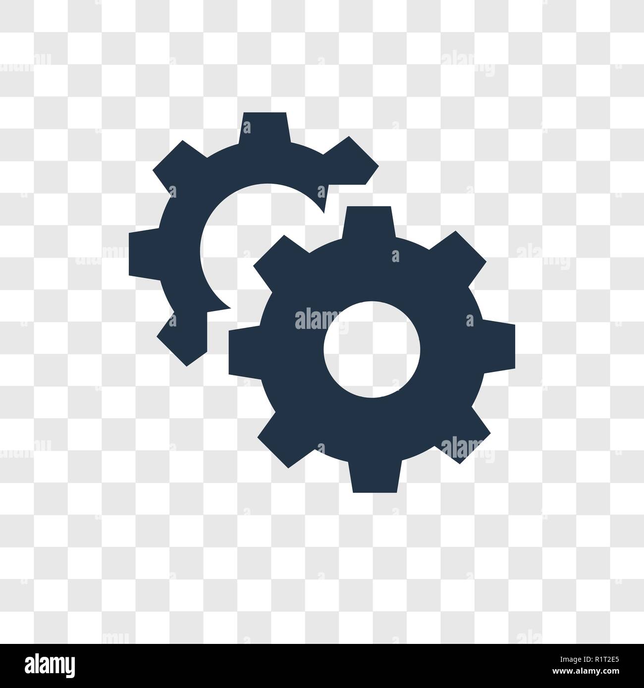 L'icône Paramètres vector isolé sur fond transparent, la transparence ...