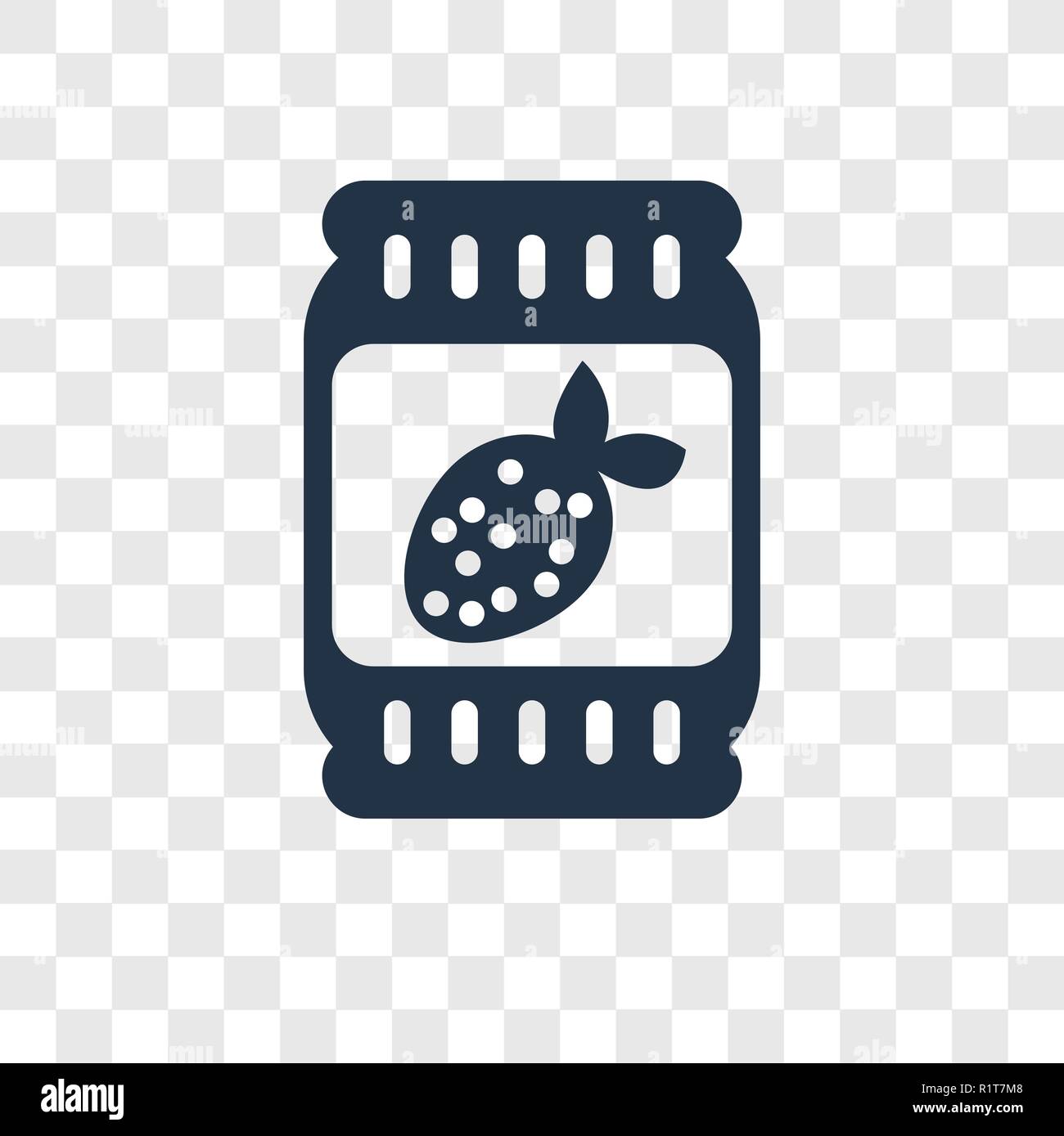 Icône vecteur bourrage isolé sur fond transparent, confiture ...