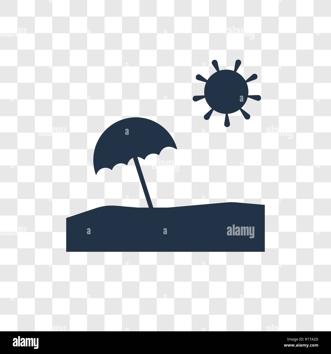 Parasol icône vecteur isolé sur fond transparent, parasol transparence ...