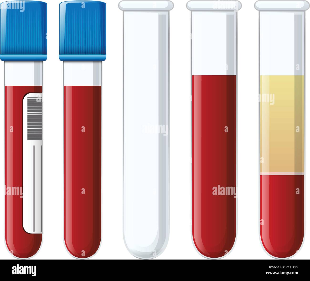Tubes de prélèvement sanguin Banque d'images vectorielles - Alamy