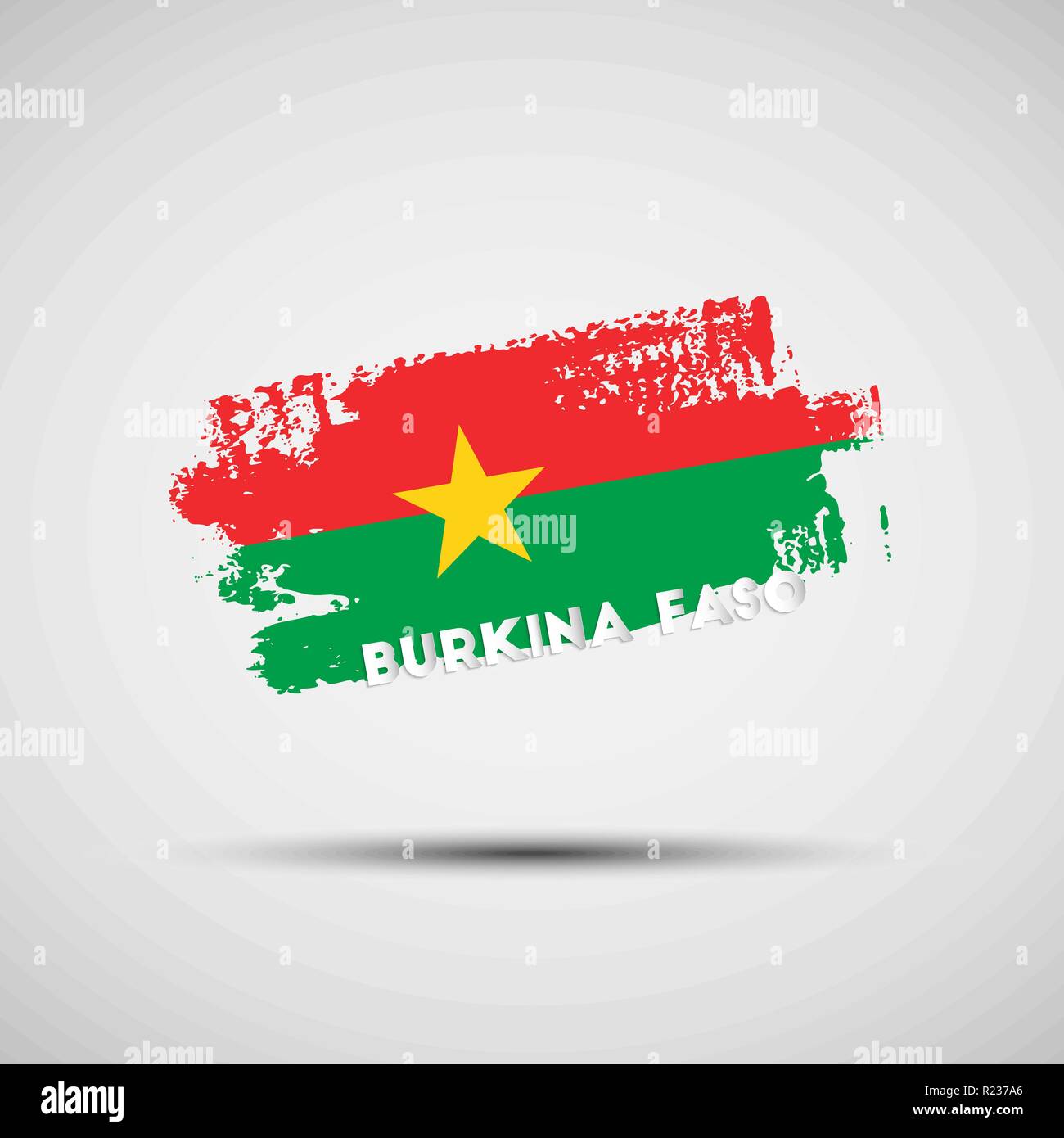 Drapeau du Burkina Faso. Illustration Vecteur de grunge brush stroke ...