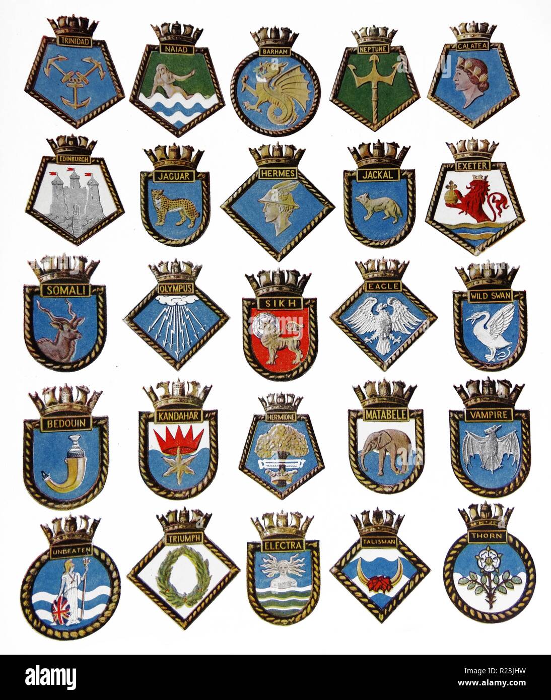 Un badge pour chacun des 25 types de navires de la Royal Navy a perdu ...