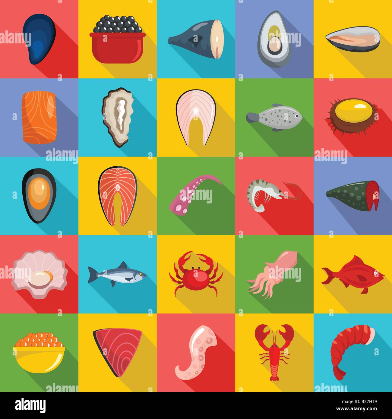 Plateau de poisson frais Banque d'images vectorielles - Alamy