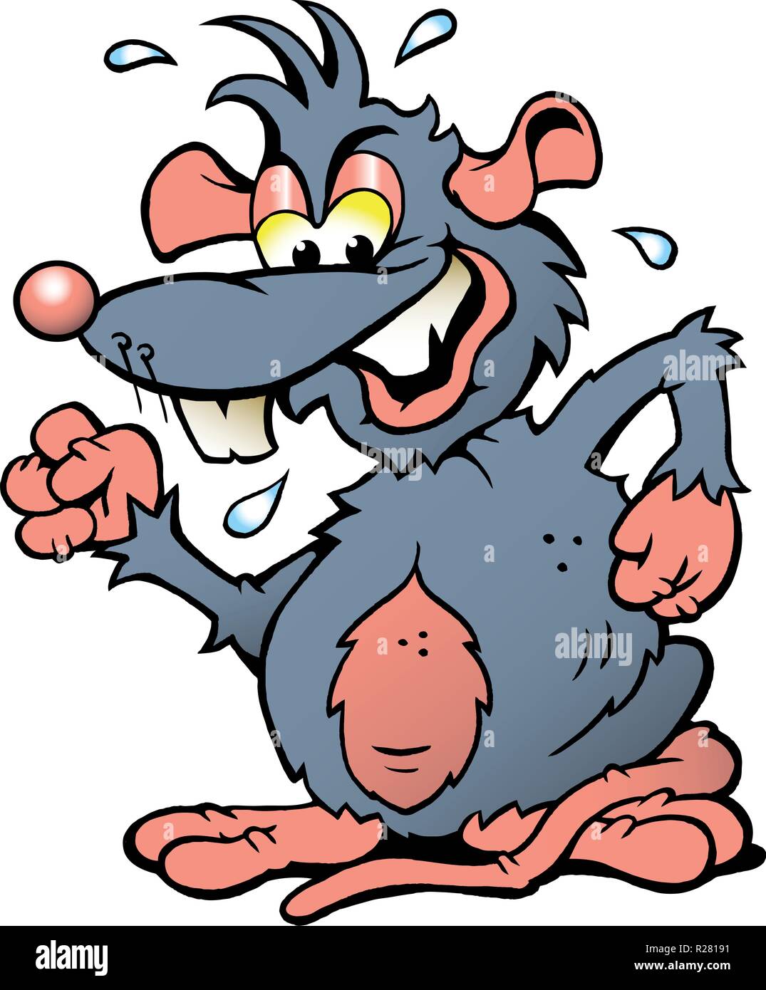Happy cartoon rat standing smiling Banque de photographies et d’images ...