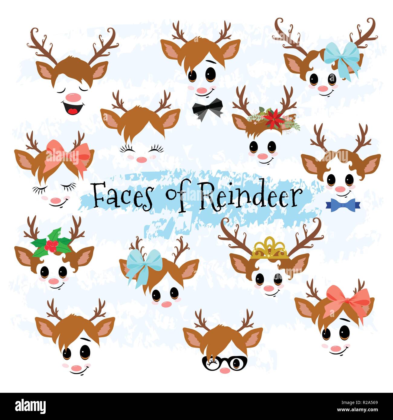 Dessin renne de noel rigolo Banque d'images détourées - Page 2 - Alamy