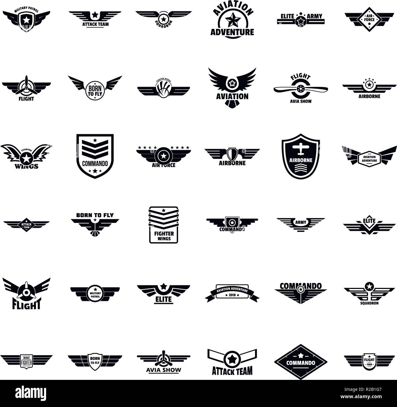 Logo de l'armée militaire armée de l'insigne icons set. Illustration ...