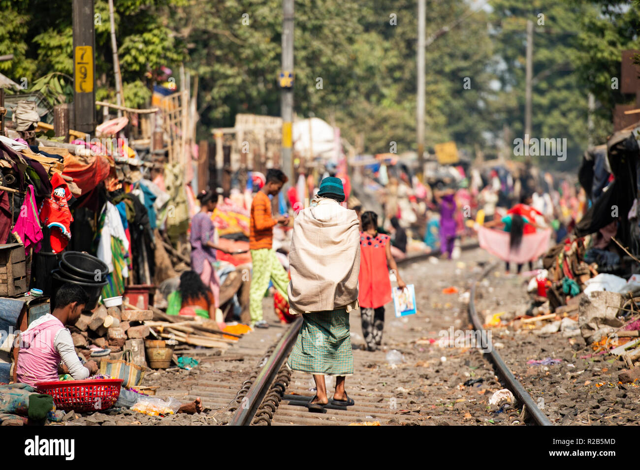 New Delhi - Inde - 21 janvier 2018. La vie quotidienne des pauvres dans ...