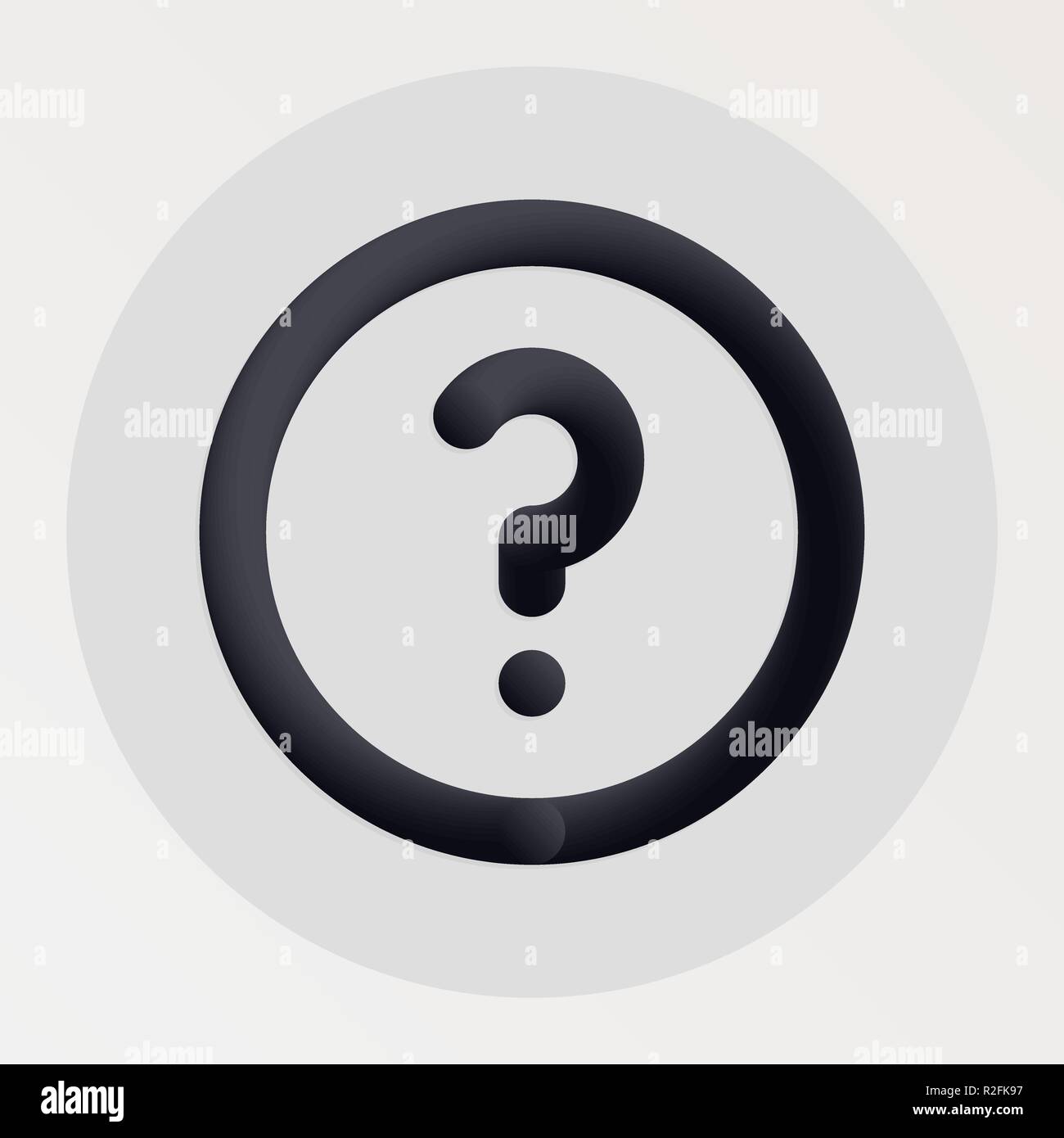 FAQ bold superposée sur l'icône de la ligne noire. Vector illustration ...