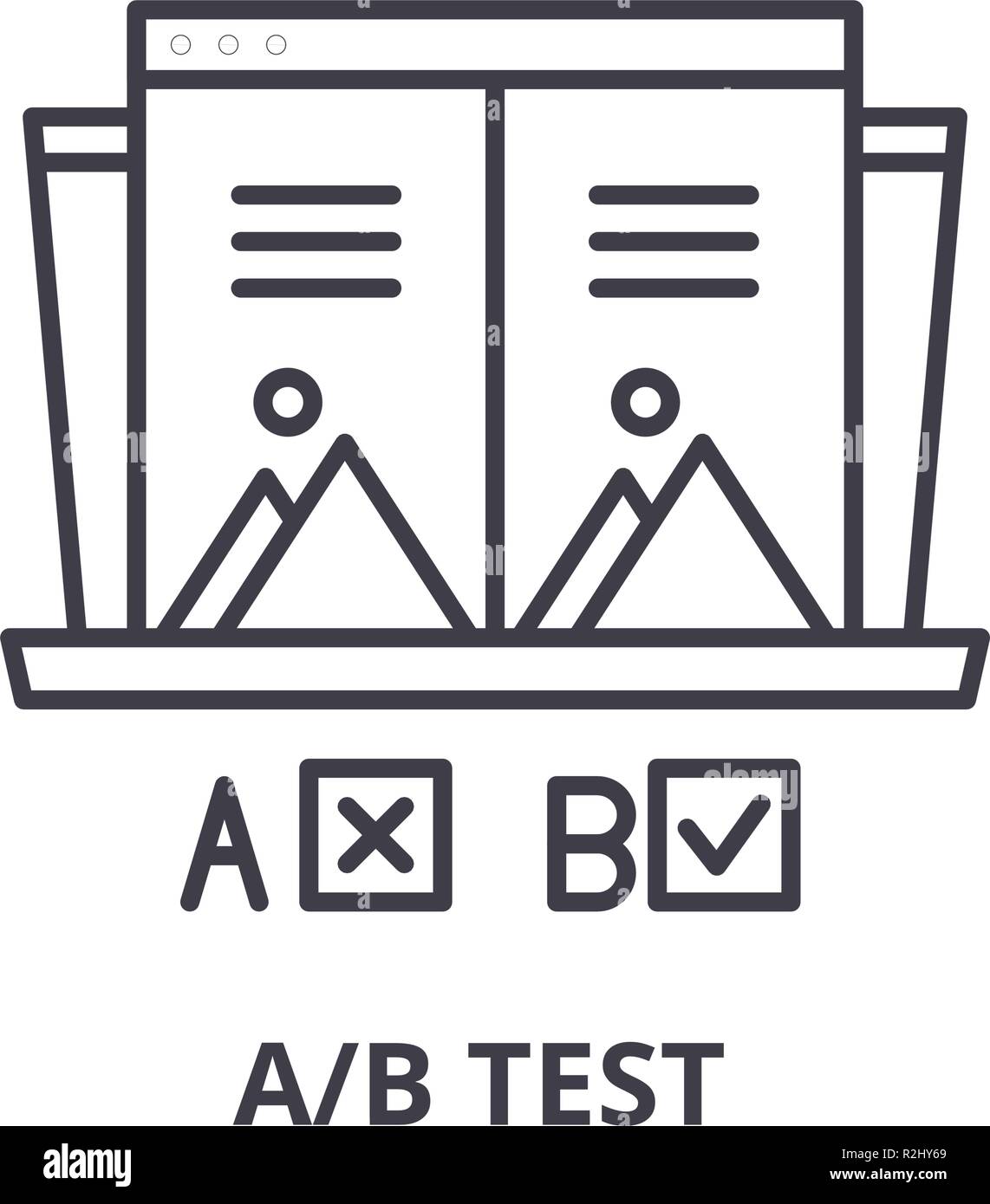 L'icône de la ligne d'essai ab concept. Test Ab linéaire vector ...