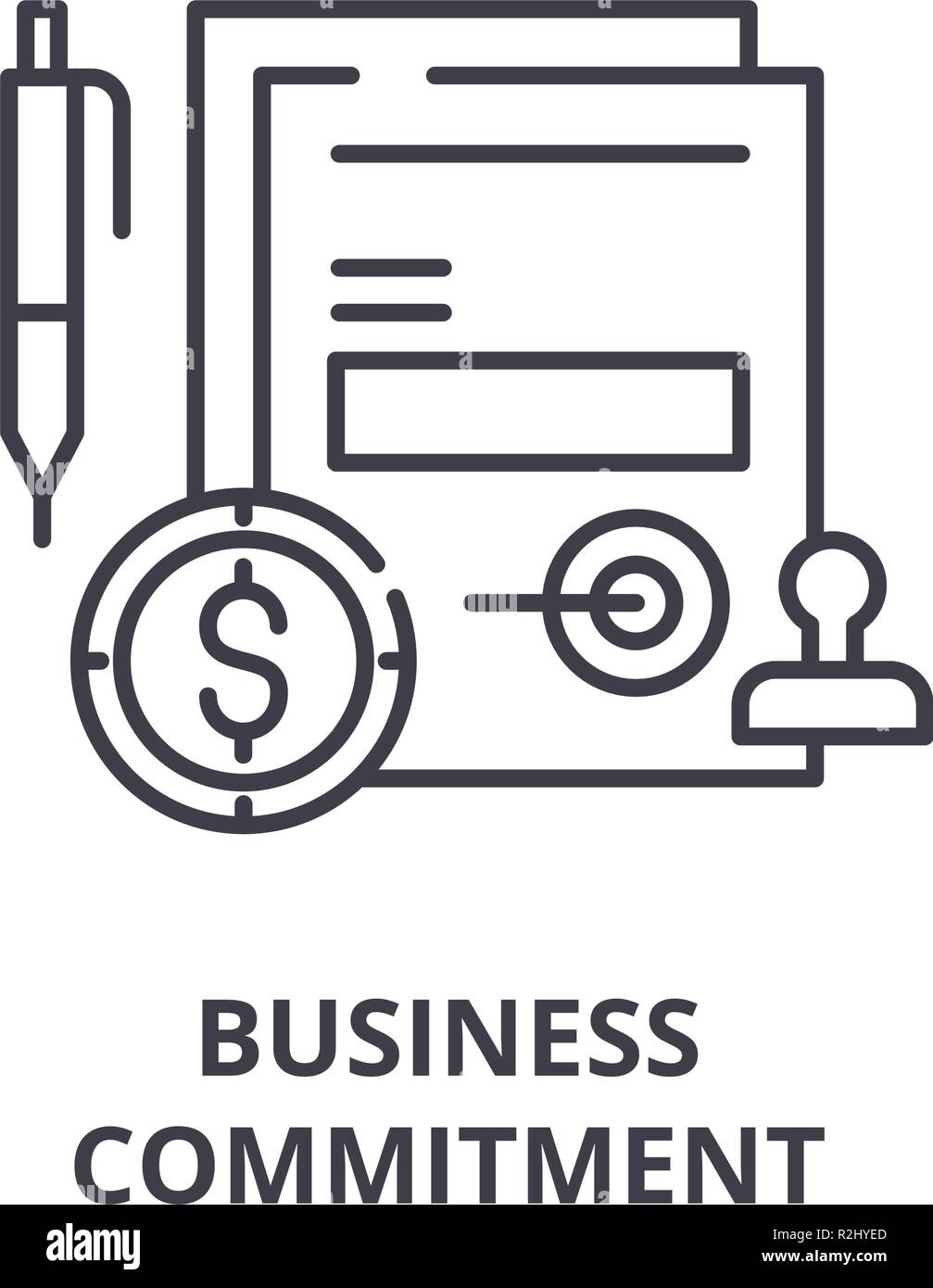 L'icône de la ligne d'engagement d'entreprise concept. Engagement d ...